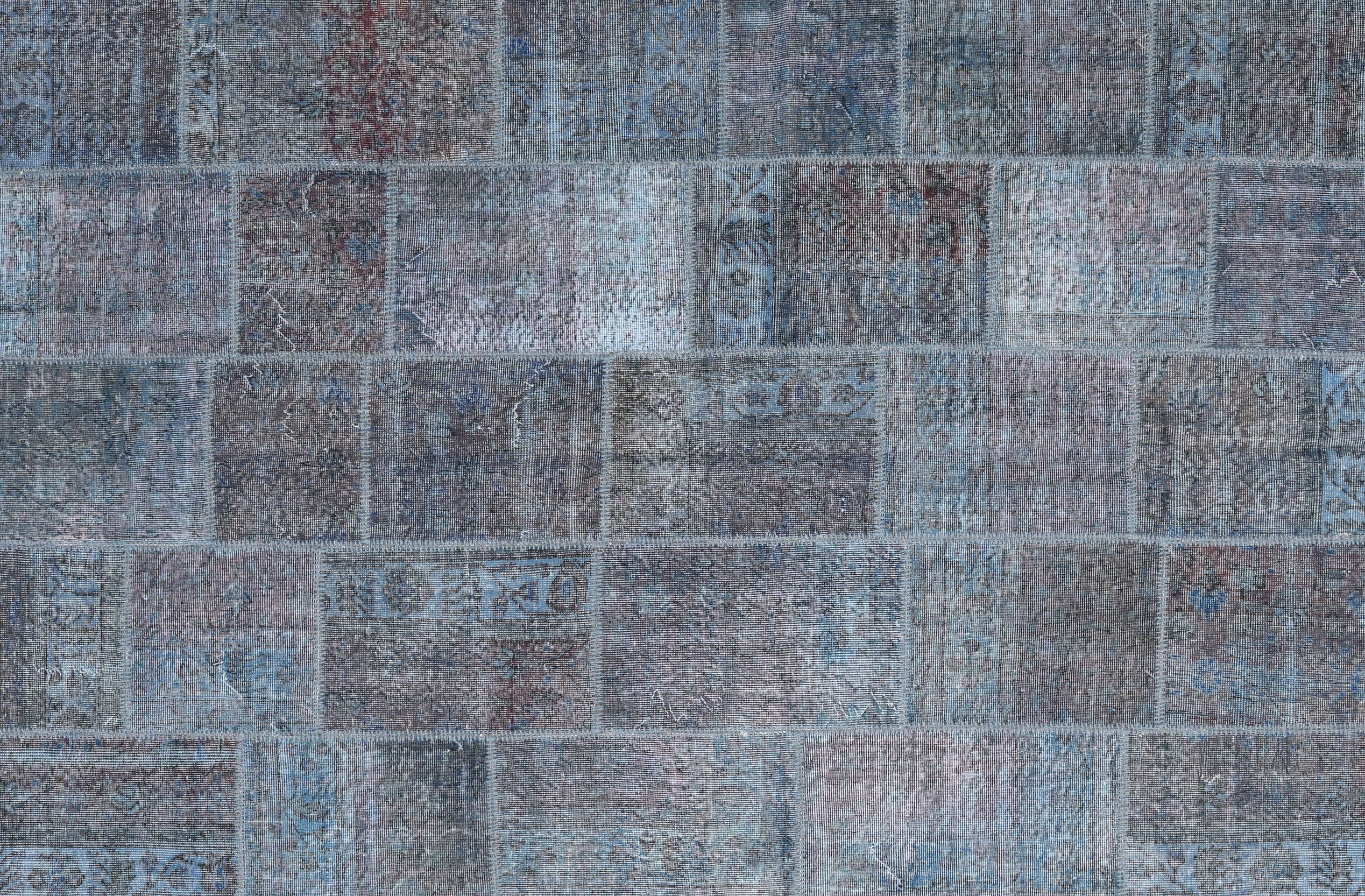 Ahgly Company Indoor Rectangle Contemporary Purple Navy Blue Patchwork Area Rugs, 2' x 4 ...