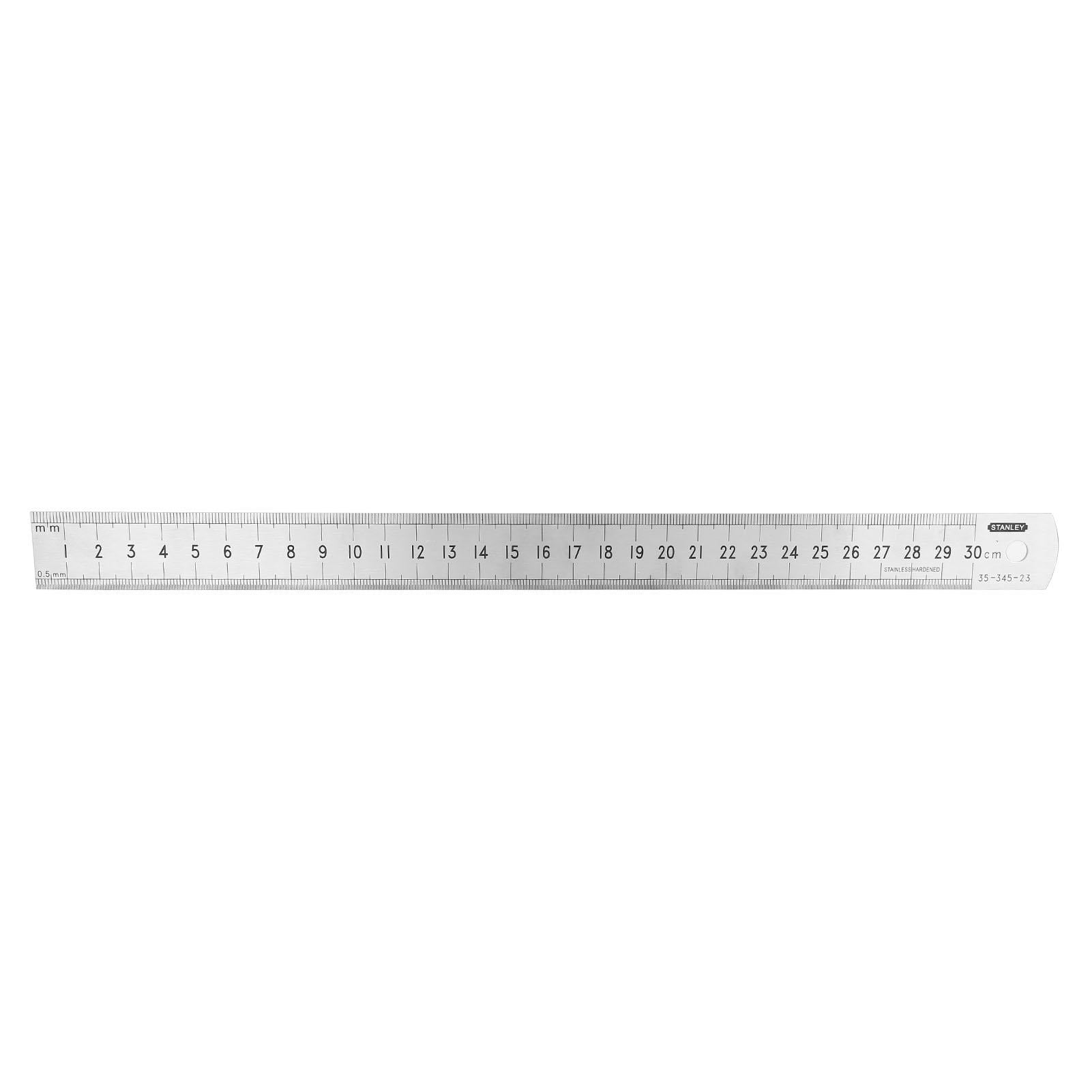 Regla de acero Alupre Stanley, 30cm, sistema métrico de doble cara ...