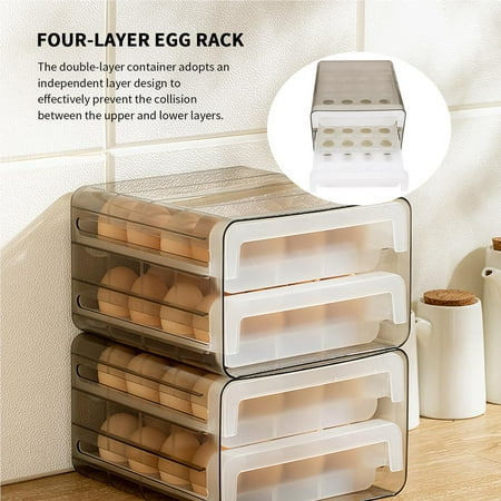 Egg Rack Plastic Egg Storage Rack Transparent Egg Storage Drawer Drawer ...