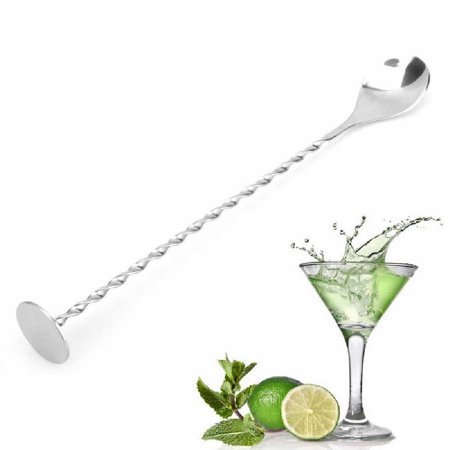 Stainless Steel Threaded Bar Spoon Swizzle Stick Coffee Cocktail Mojito ...