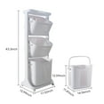 17"×13"×43" 3-Tier Laundry Hamper Basket Sorter with Wheels Small ...