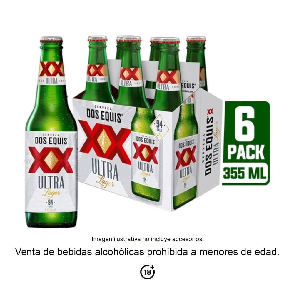 Cerveza Dos Equis Ultra lager 6 botellas pza de 355 ml c/u | Bodega ...