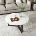 Round Glass Table Top, 24 Inch Marble Pattern Tempered Glass ...