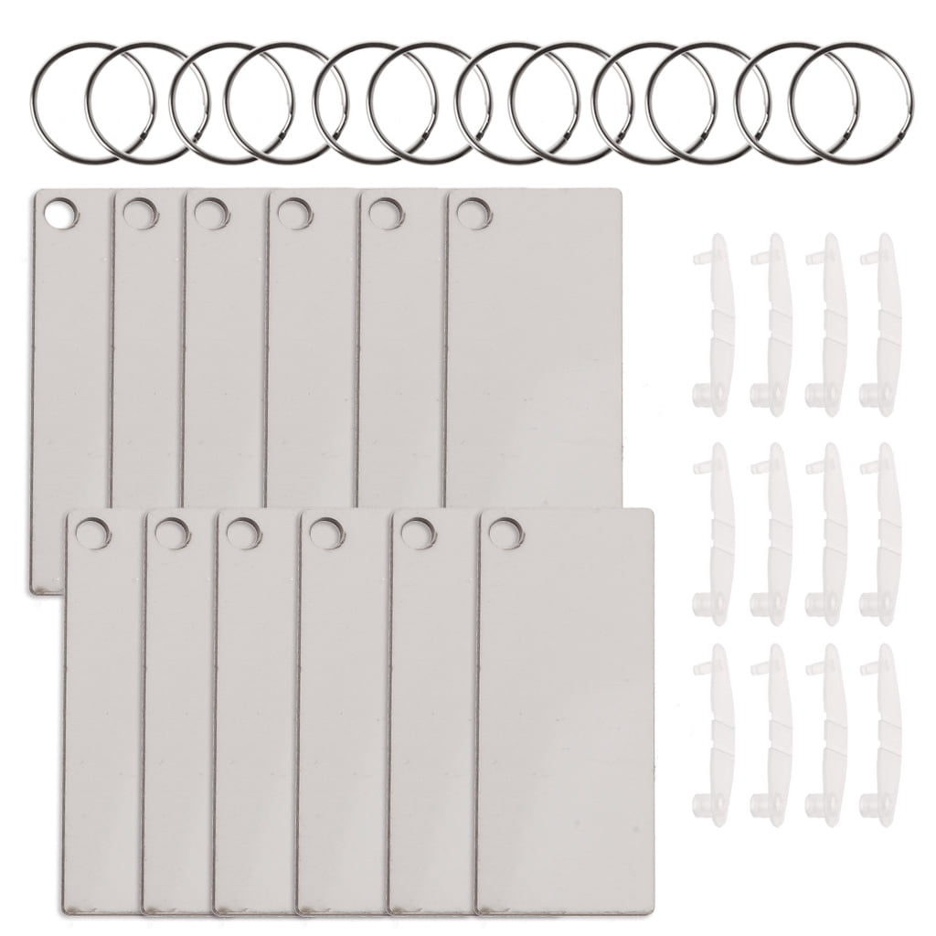 12 Sublimation Wooden Hard Board Key Rings Double Printable Blank MDF ...