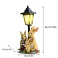 Solar Rabbit Family Figurine Light Outdoor Garden Decor Resin Statue ...