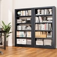 Large Metal Bookcase, 69” Modular Bookshelf with Storage, 5 Tier ...