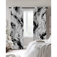 Black Grey Marble Waves Blackout Curtains for Bedroom Living Room ...