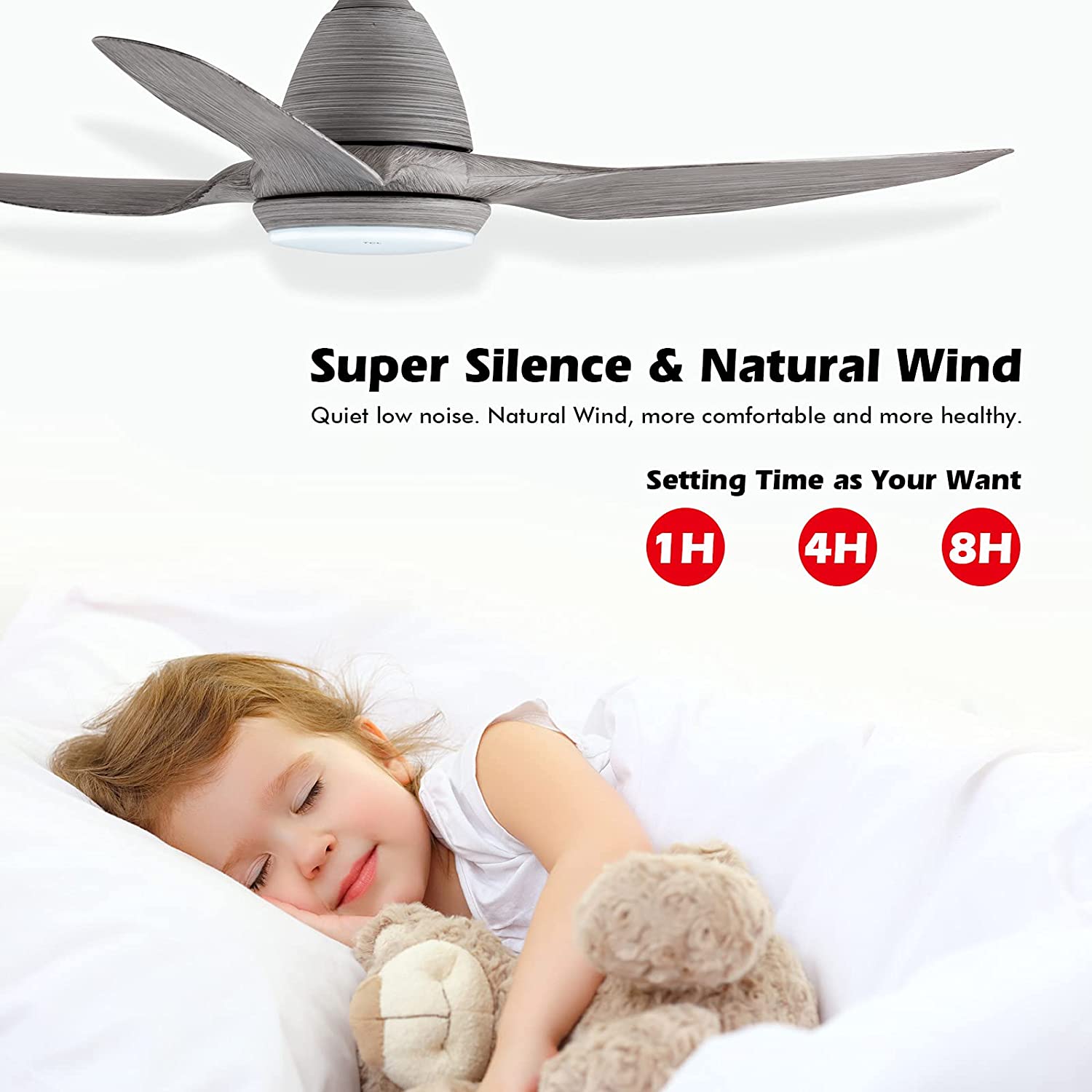 TCL 52 inch Modern Ceiling Fan with LED Lights and Remote Control ...