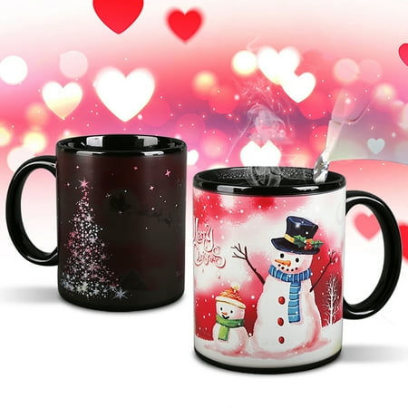 Christmas Color Changing Cup Heat Sensitive Mug Ceramic Cup Magic Mug ...