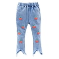 Baby Girl Pants Stretchy Flared Elastic Waist Cartoon Graphic Print ...