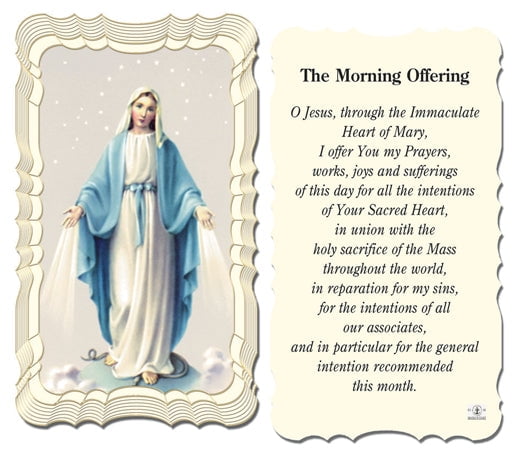 The Morning Offering Catholic Prayer Holy Card with Prayer on Back ...