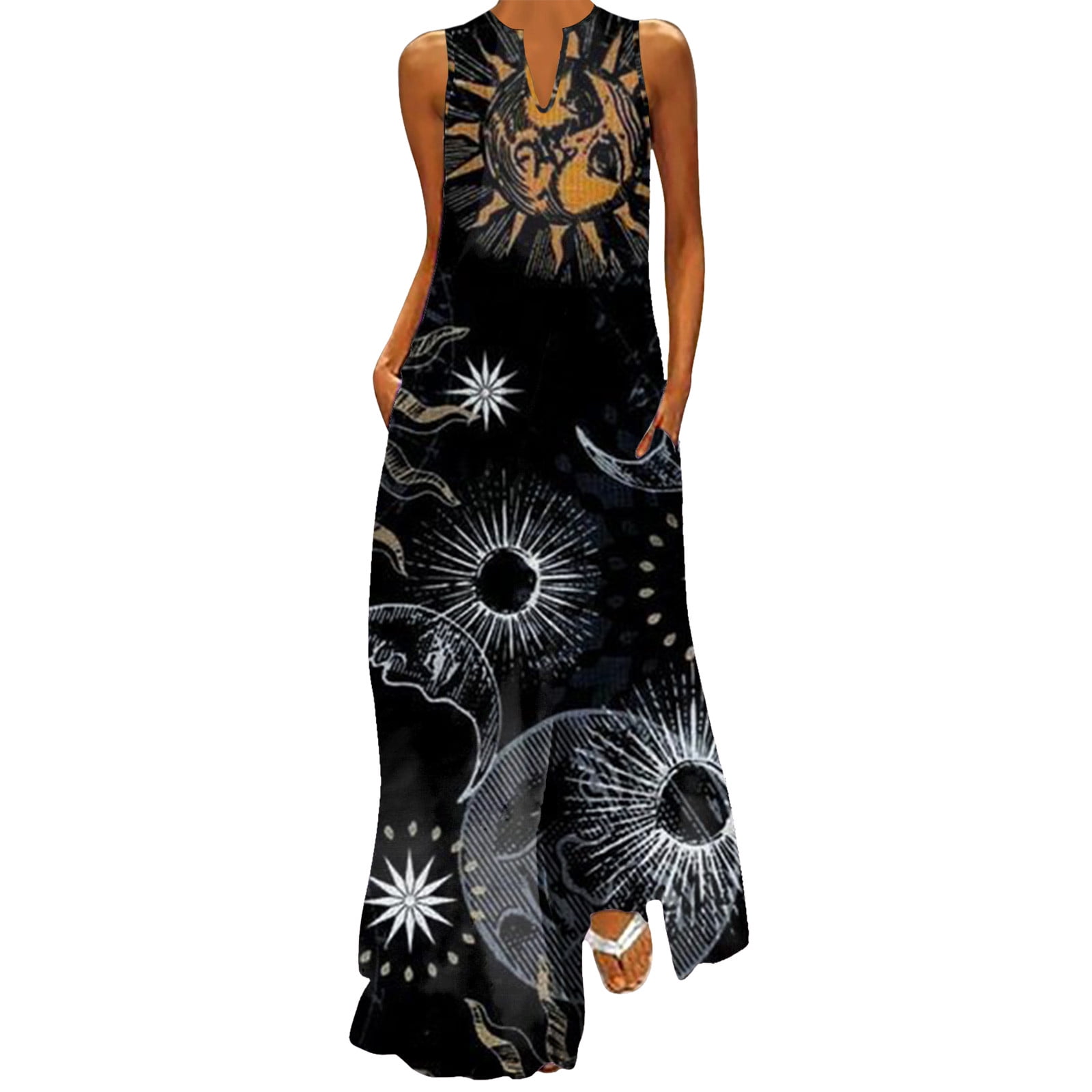 B91xz Dresses For Women Plus Size Summer Dresses For Womens Casual V