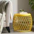 Outdoor Lattice Pattern Iron Side Table 19.75 Inch, Retro Decor Table ...