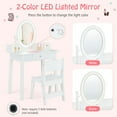Resenkos Kids Vanity Set with Lighted Mirror-White, Kids Makeup Vanity ...
