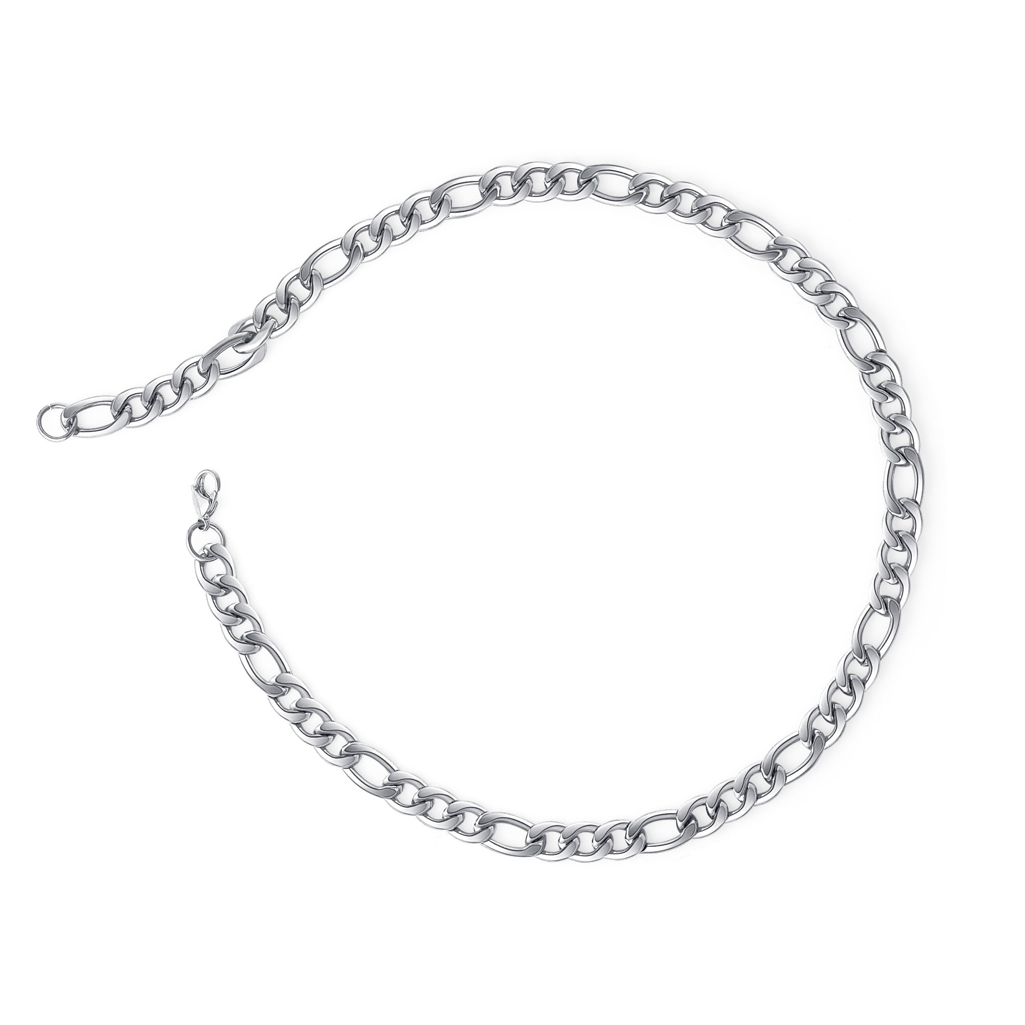 TINGN Silver Chain for Men, 11mm 22 Inch Stainless Steel Silver Figaro ...