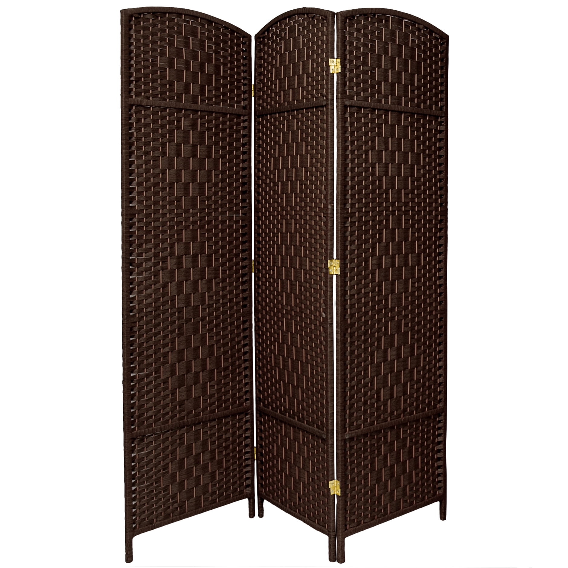 Oriental Furniture 6 ft. Tall Diamond Weave Room Divider - Dark Mocha ...