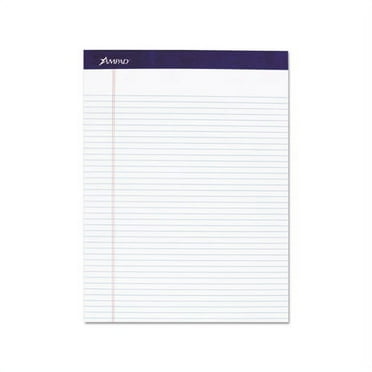 Universal Premium Ruled Writing Pads, Wide/Legal Rule, 8.5 x 11, White ...