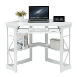White Triangle Corner Desk, Office/Computer/Writing Desk for Student ...