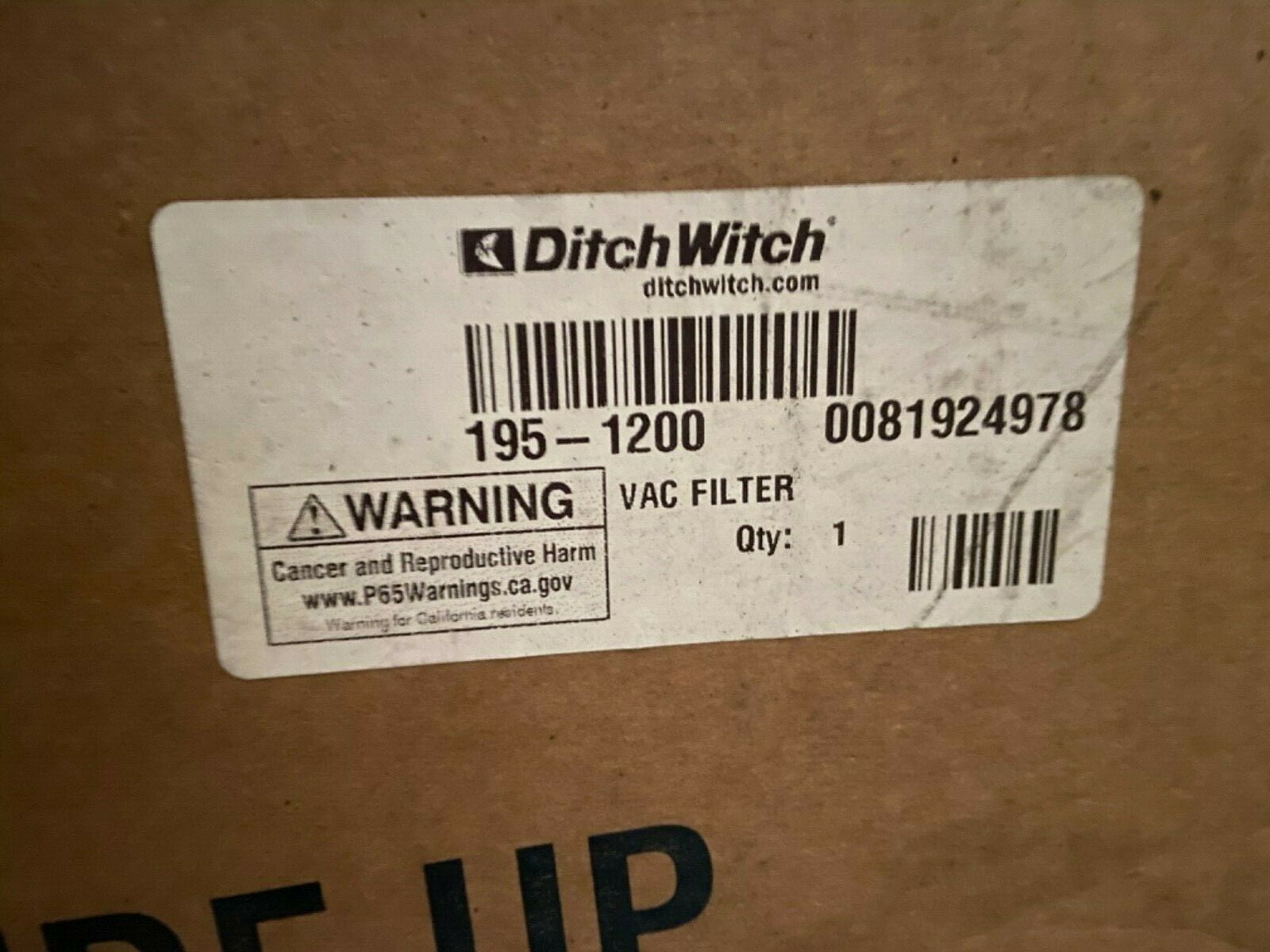 NEW OEM GENUINE 195-1200 Ditch Witch VAC FILTER - Walmart.com