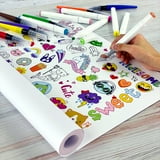 Hello Hobby Craft Paper Roll, White 17x50 Inches for Drawing Doodling ...