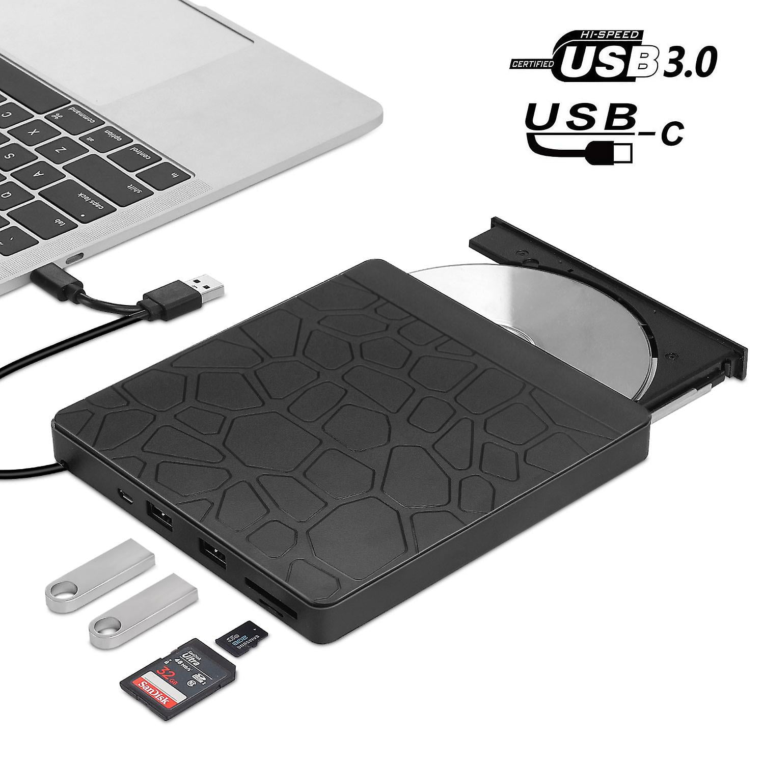 Unidad externa de CD/DVD USB 3.0 USB 2.0/tipo C | Walmart en línea
