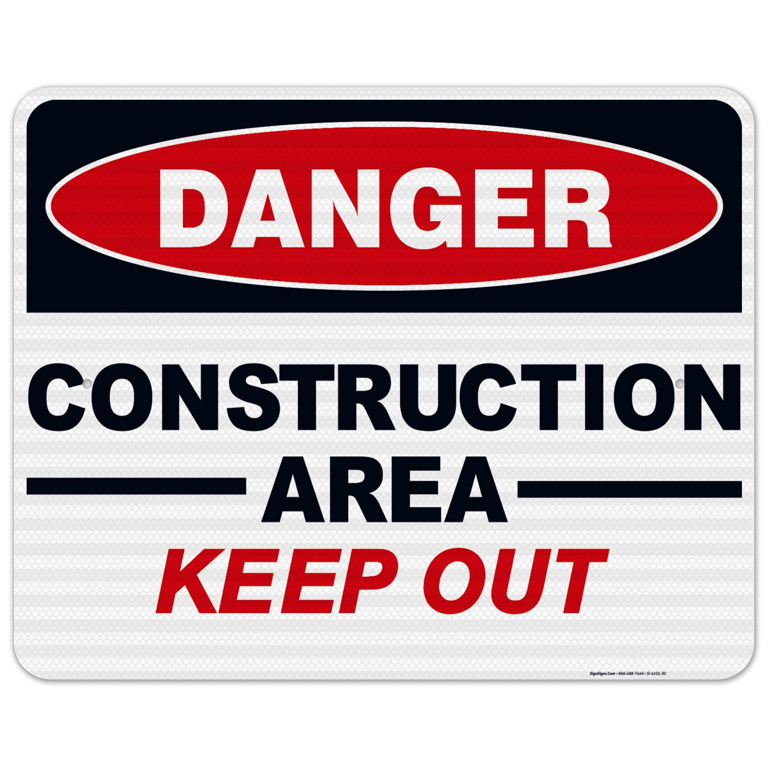 Danger Construction Area Sign, Keep Out - Walmart.com