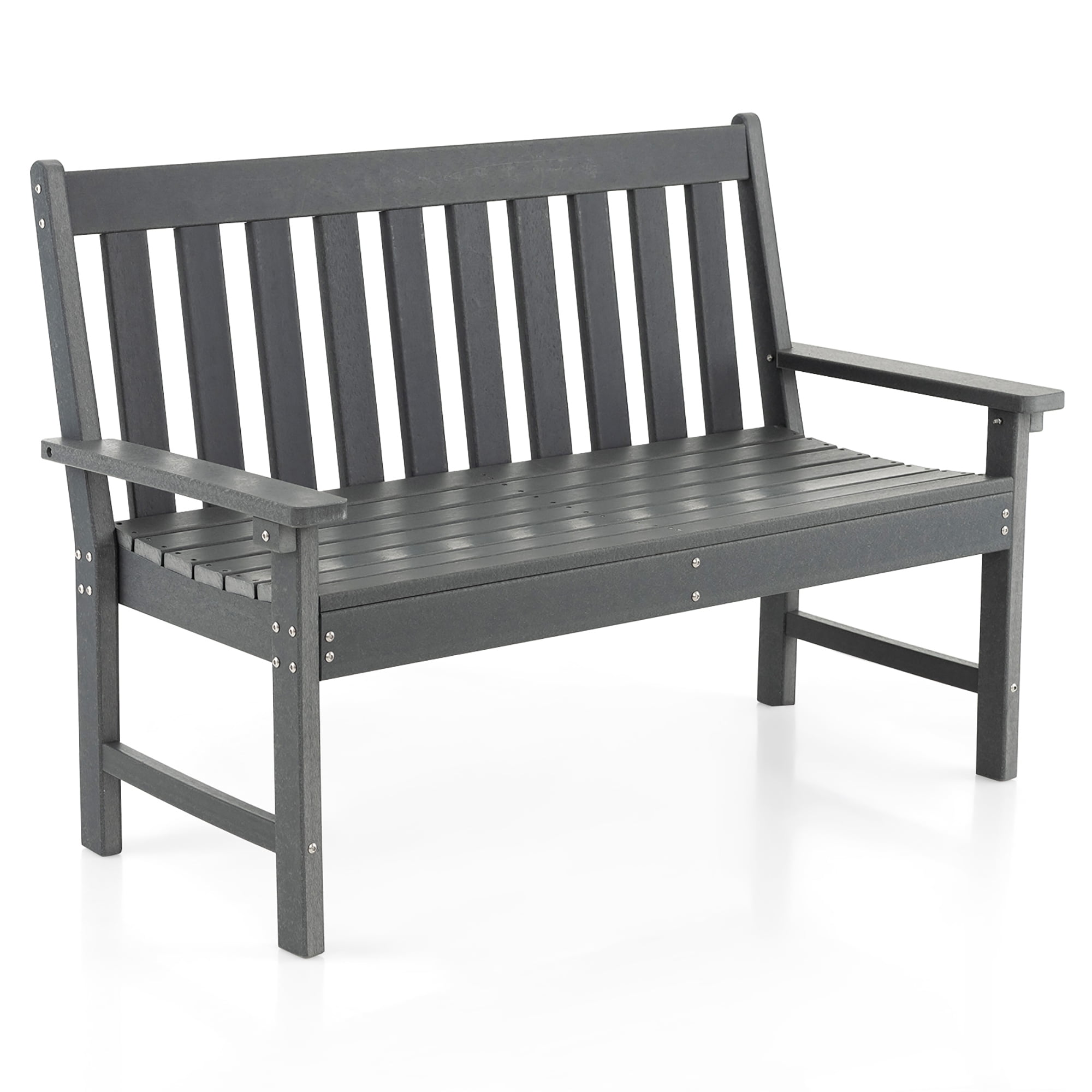 Costway Garden Bench All-Weather HDPE 2-Person Outdoor Bench for Front ...