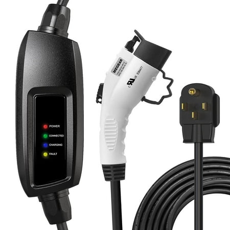 MEGEAR Level 2 EV Charger(240V, 16A, 25ft), Portable EVSE Home Electric Vehicle Charging Station ...