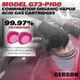 Gerson G73 P100 Cartridge Filter, NIOSH Approved, Organic Vapor/Acid ...