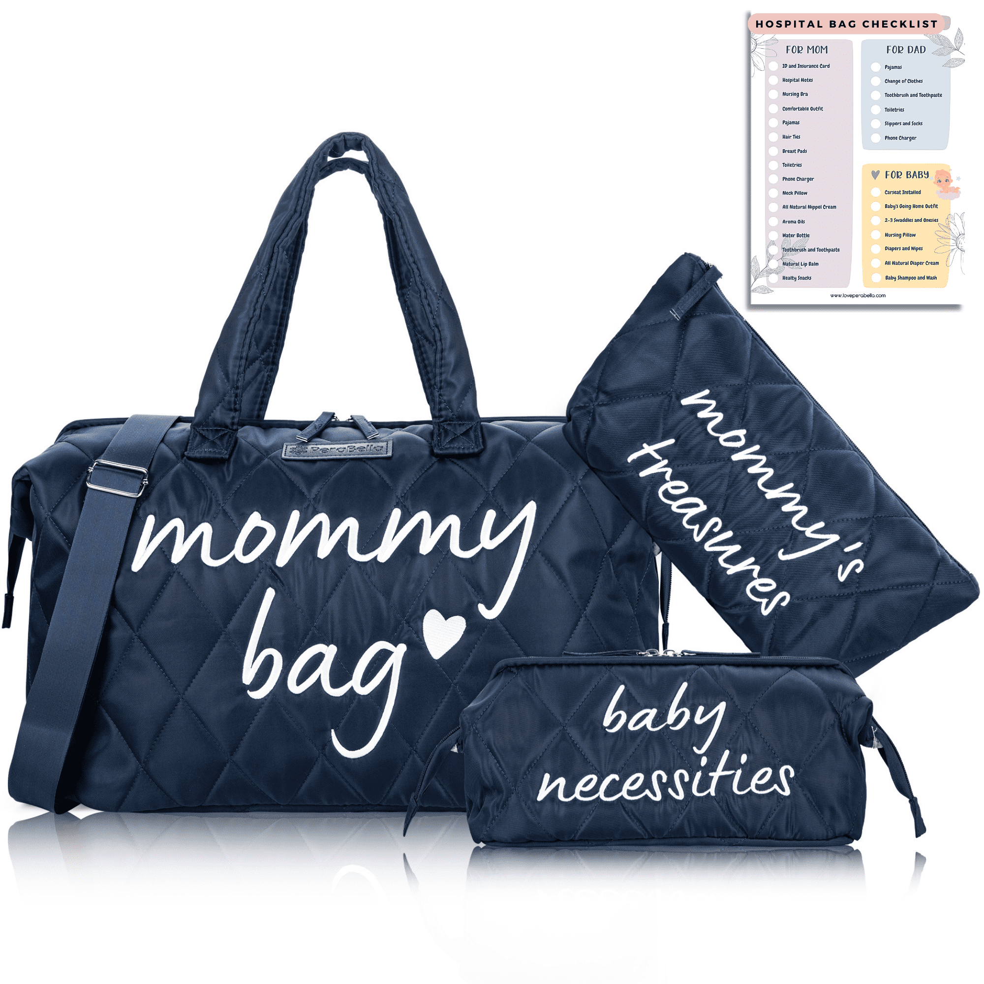 PeraBella Mommy Bag for Hospital Labor and Delivery, Diaper Bag Tote ...