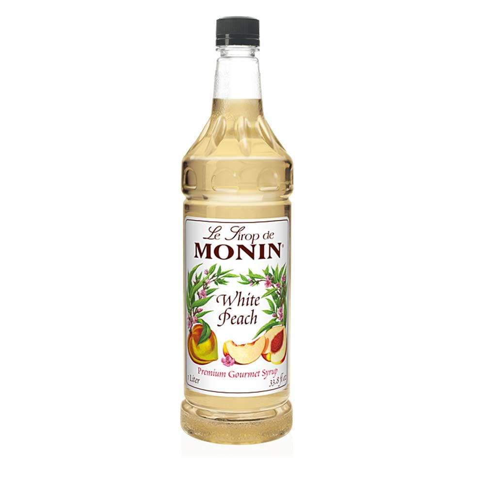 Monin Flavored Syrup,White Peach, 33.8-Ounce Plastic Bottle (1 liter ...