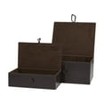 Free Shipping! DecMode Storage Dark Brown Leather Decorative Box with ...