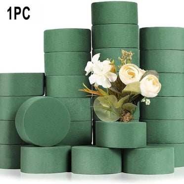 NOGIS 6 Pcs Round Floral Foam Blocks,Green Wet Dry Flower Foam Plant ...