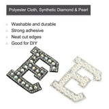 Uxcell Iron on Decorative Letter E Black White Patch Glitter Alphabet ...