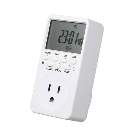 Amdohai Digital Timer Switch Socket LCD Display Plug-in Programmable Time Switch Energy Saving ...