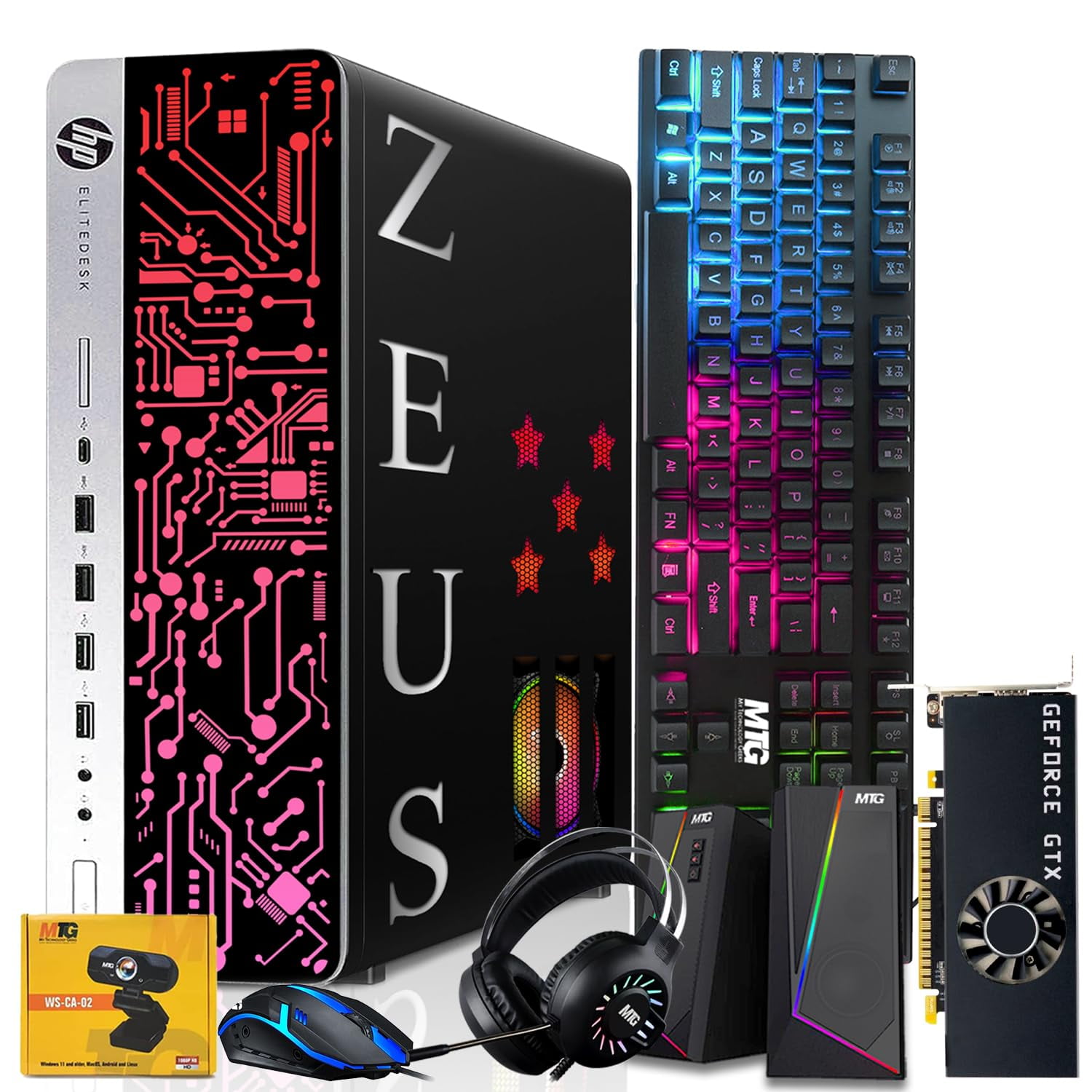 Restored HP G3 Gaming Desktop PC,Intel i7 6th Gen,GTX 1050 TI 4GB GDDR5,16GB RAM,1TB SSD+4TB HDD ...