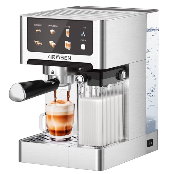 AIRMSEN Espresso Machine with Automatic Milk Frother, 20 Bar Coffee ...