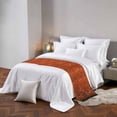 Abstract Stereo Cube Bed Runner King Size Modern Gradient Orange Gold ...