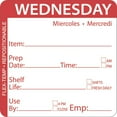 HUBERT® Wednesday Labels Red Flex-Temp Repositional Day of The Week ...