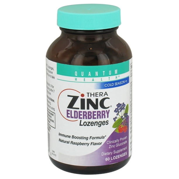 Quantum Health - Thera Zinc Elderberry Lozenges Natural Raspberry ...
