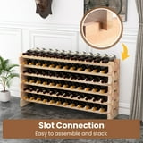Costway Free Standing Wooden Bar Shelf - 72 Bottle Stackable Wine Rack ...