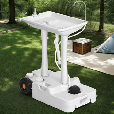 DWVO Portable Sink Camping Hand Washing Station, 17 L Wash Basin Stand ...