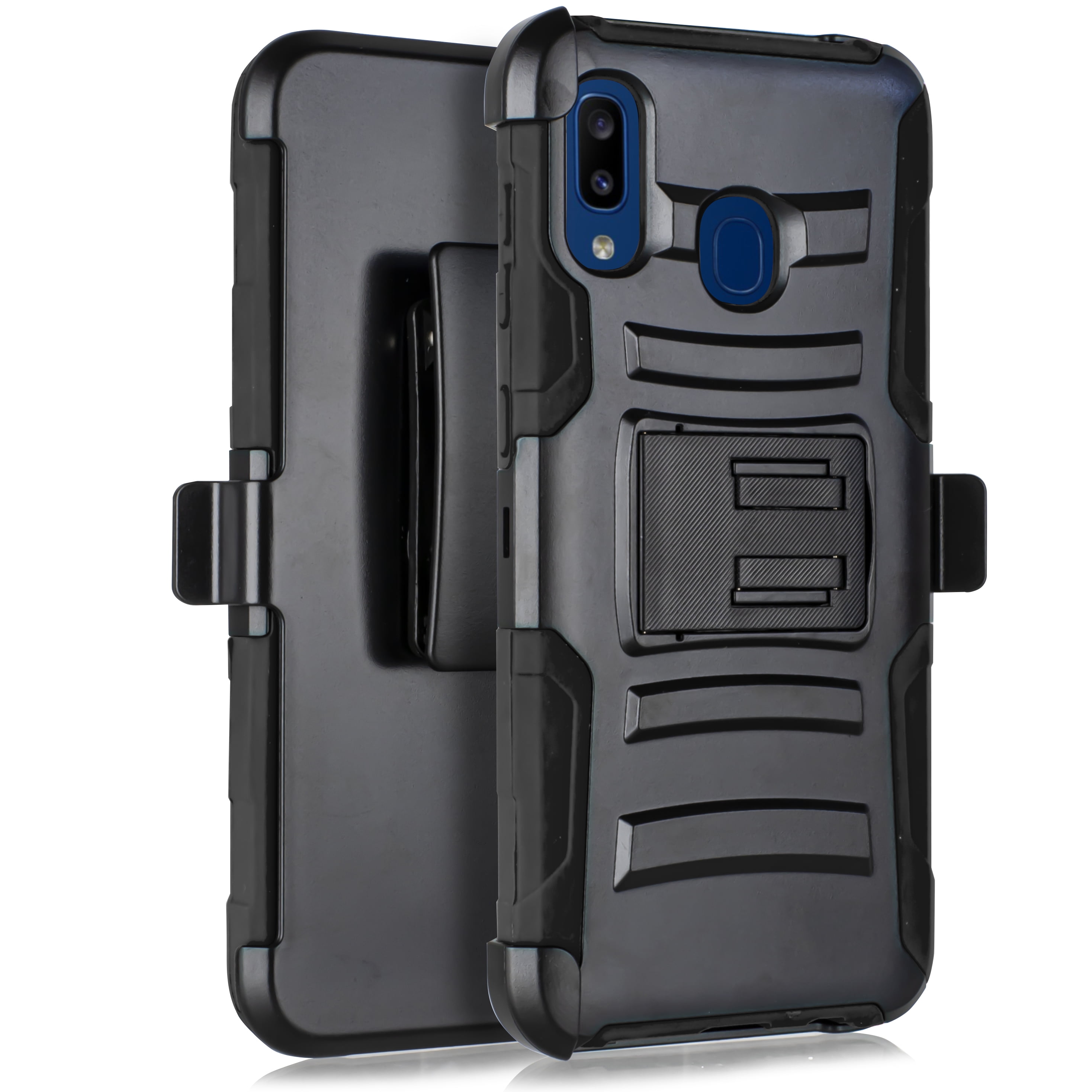 for Samsung Galaxy A20 A30 A50 Case Shock Absorption Shockproof Kickstand Armor Case with Belt ...