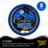 Blue Graduation Plates 9in 8 Count - Blue Graduation Party Supplies ...