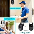 1296P WiFi security camera, 355° view and two-way audio. Equipped with ...