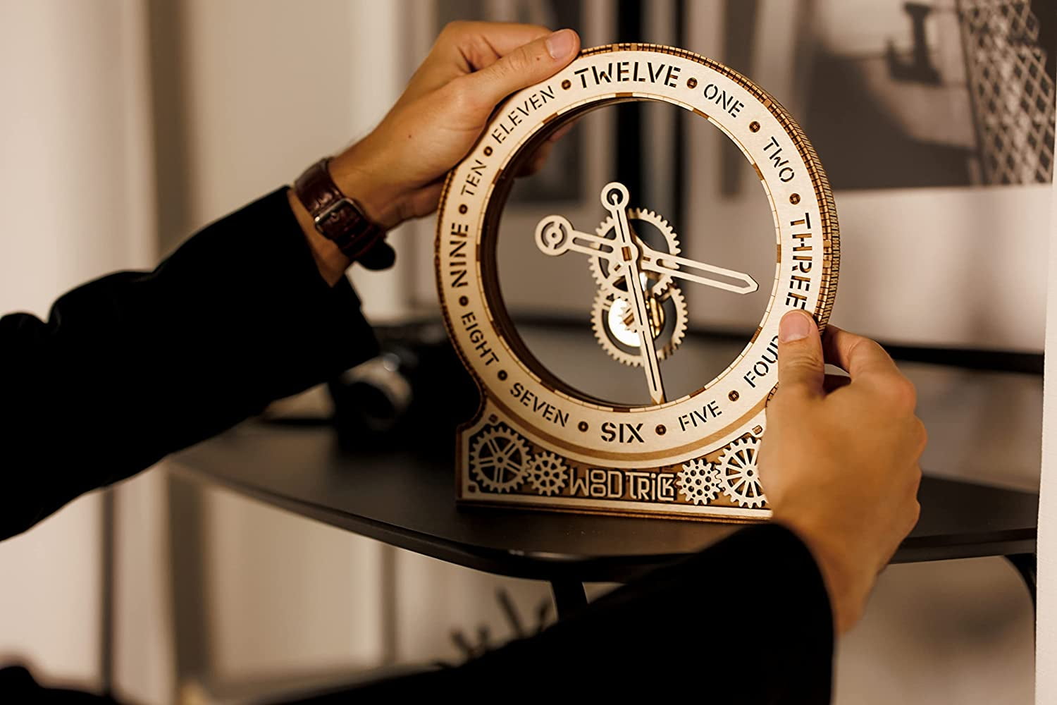 Wood Trick Modern Kinetic Clock 3D Wooden Puzzles Nepal | Ubuy