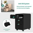 Craftian 3-Drawer Mobile Office Metal File Cabinet with Key, Portable ...