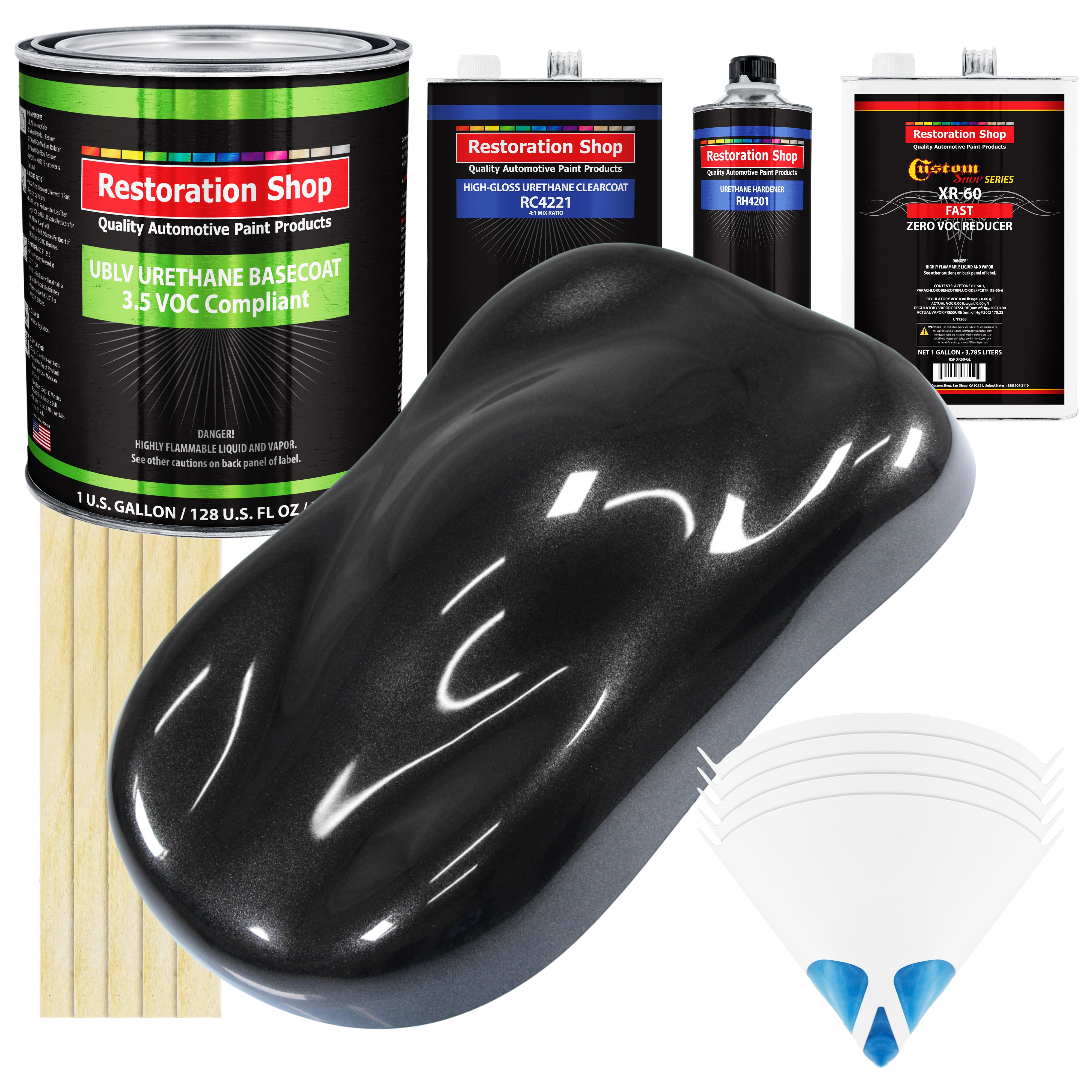 BLACK SPARKLE METALLIC Low Voc Urethane Basecoat/Clearcoat Car Auto ...