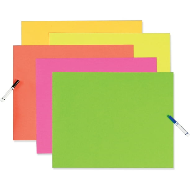 PaconÂ® Neon Poster Board, 22" x 28", Assorted Neon Colors, 25 Sheets ...