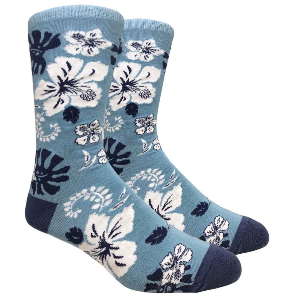 Mens Novelty Hawaiian Floral Hibiscus Socks - Walmart.com